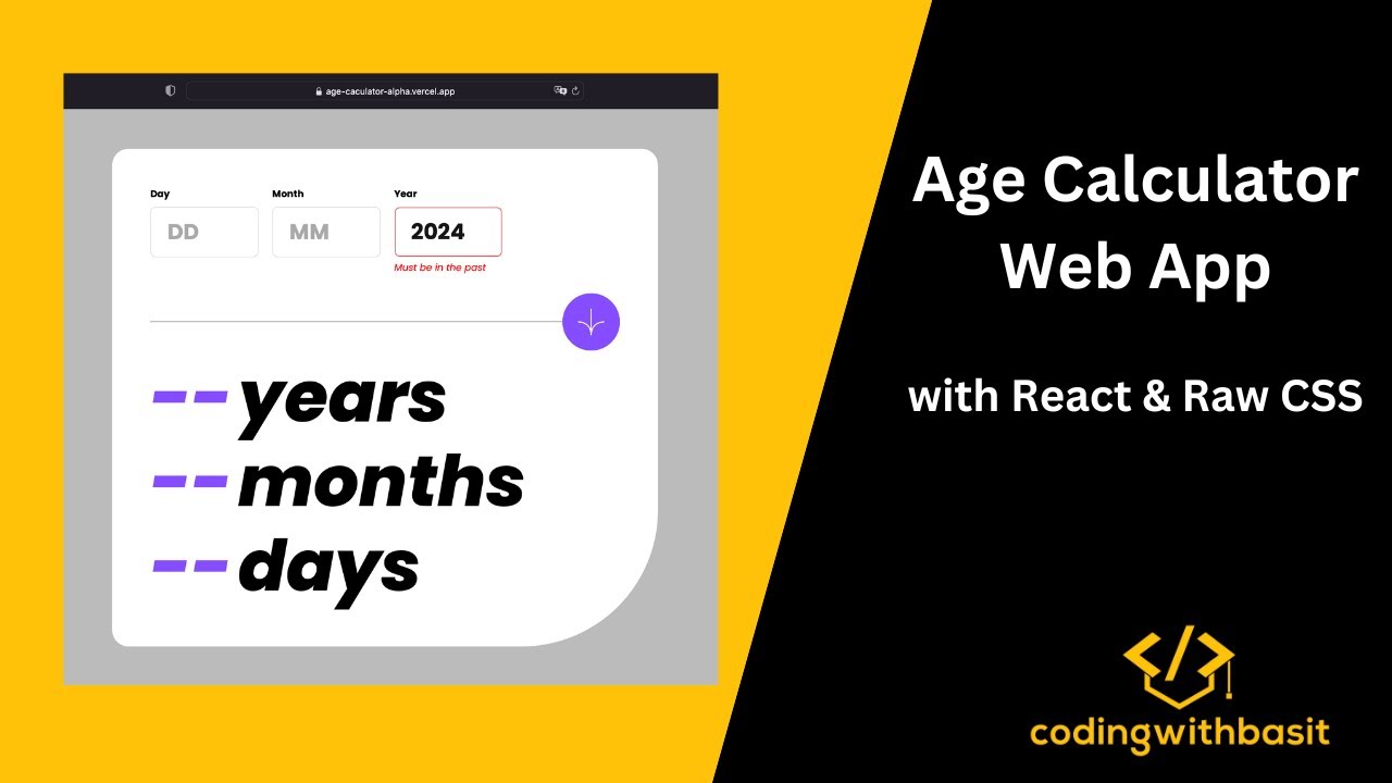 Age Calculator Web App | React | CSS Design | Raw CSS | Elegant CSS | Frontend Mentor Challange