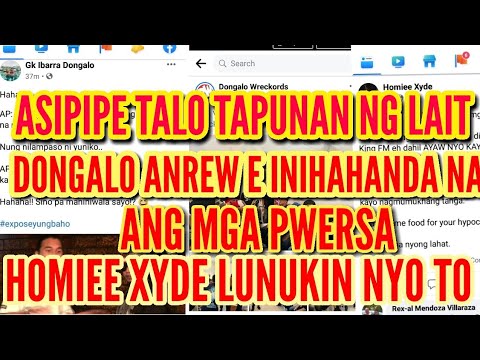 DONGALO ANDREW E HANDA NA MGA PASABOG ASIPIPE INULAN NG LAIT SA PAGKATALO HOMIEE XYDE LUNUKIN NYO