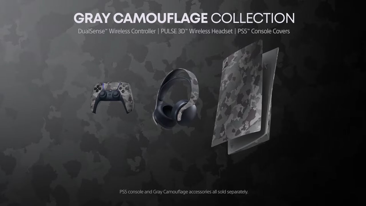 New Skinned PS5 - The Gray Camouflage PS5 Collection and DualSense Edge Pro Controller Trailers!!