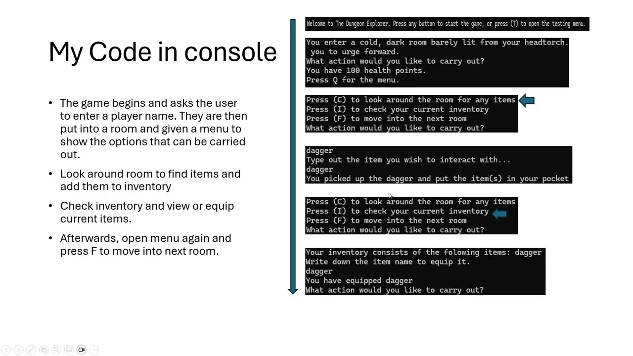 OOP assignment 2 dungeon explorer video - hayden wood