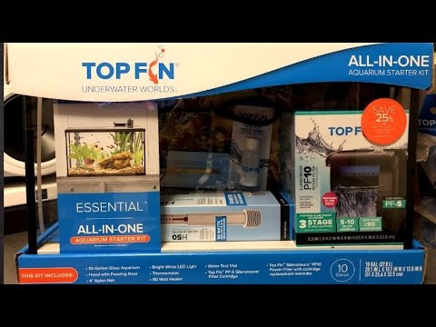TOP FIN ESSENTIALS 10 GALLON AQUARIUM KIT! Unboxing and setup.