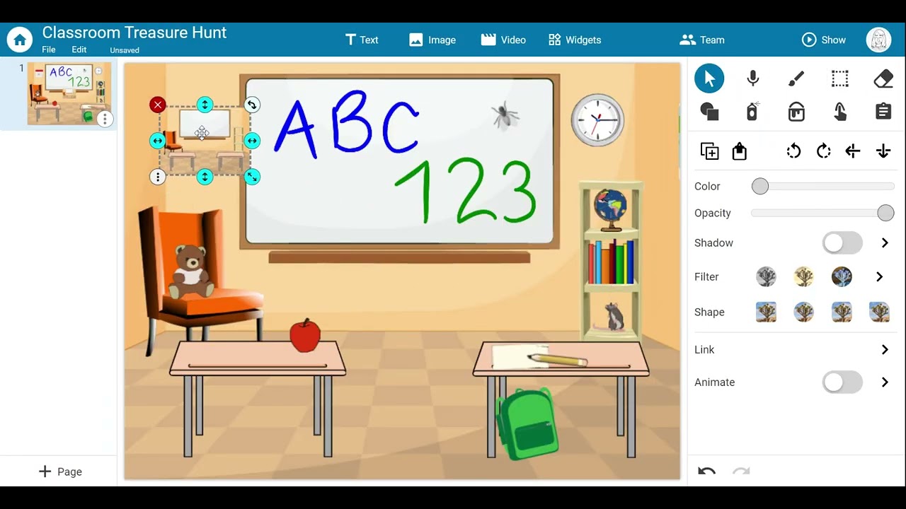 Create scratch art and treasure hunt activities in Wixie.