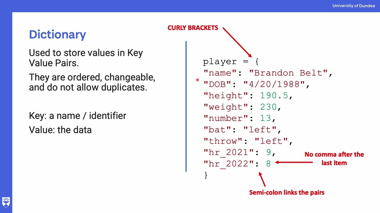 More Complex Data Structures / Data Types