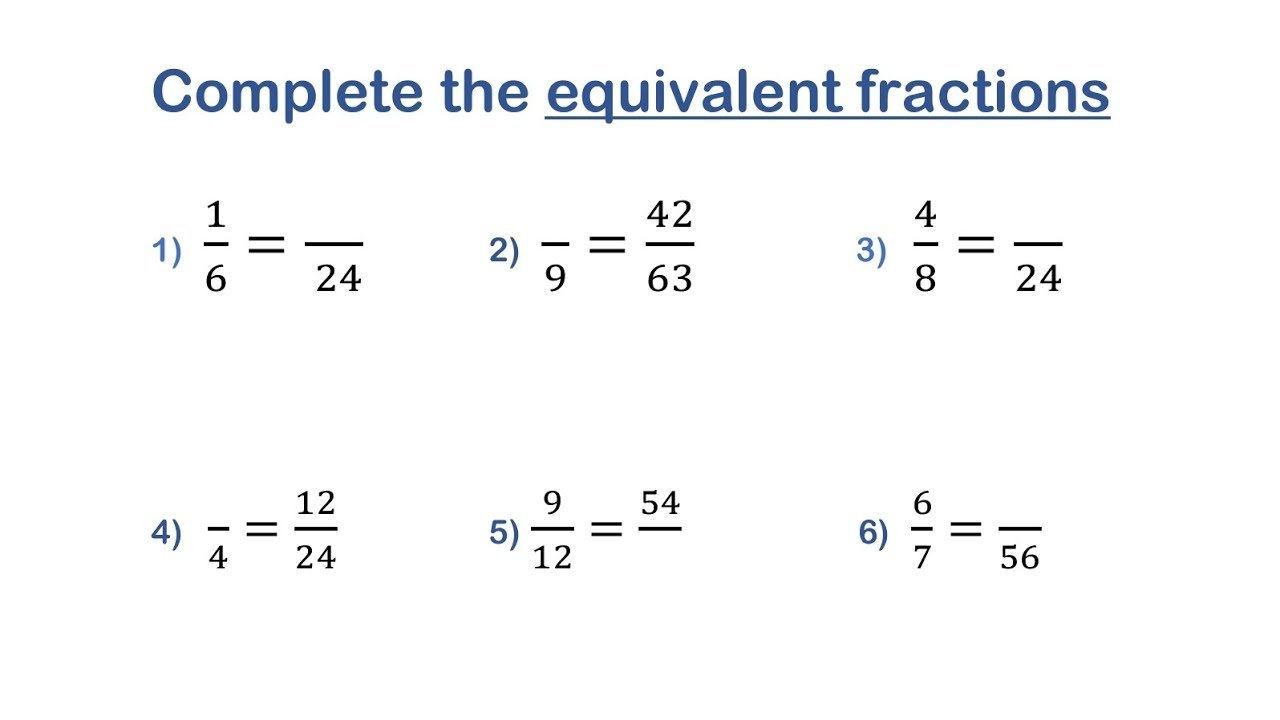 How to Find the Missing Number in Equivalent Fractions