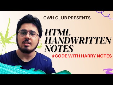 HTML Handwritten Notes | Codewithharry lecture