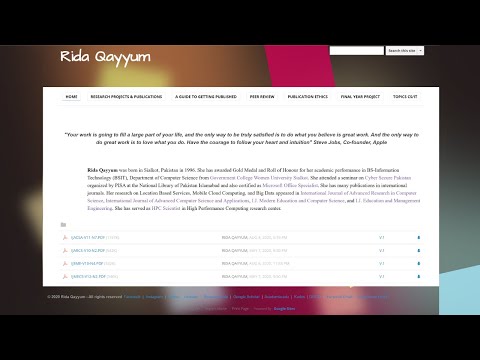 Researcher Portfolio with Google Site - A Complete Overview | Rida Qayyum