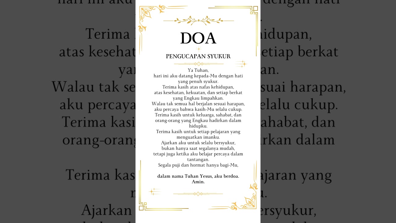 Doa Pengucapan Syukur | Terima Kasih Tuhan, Atas Segalanya 🙏🌿 #doa #yesus