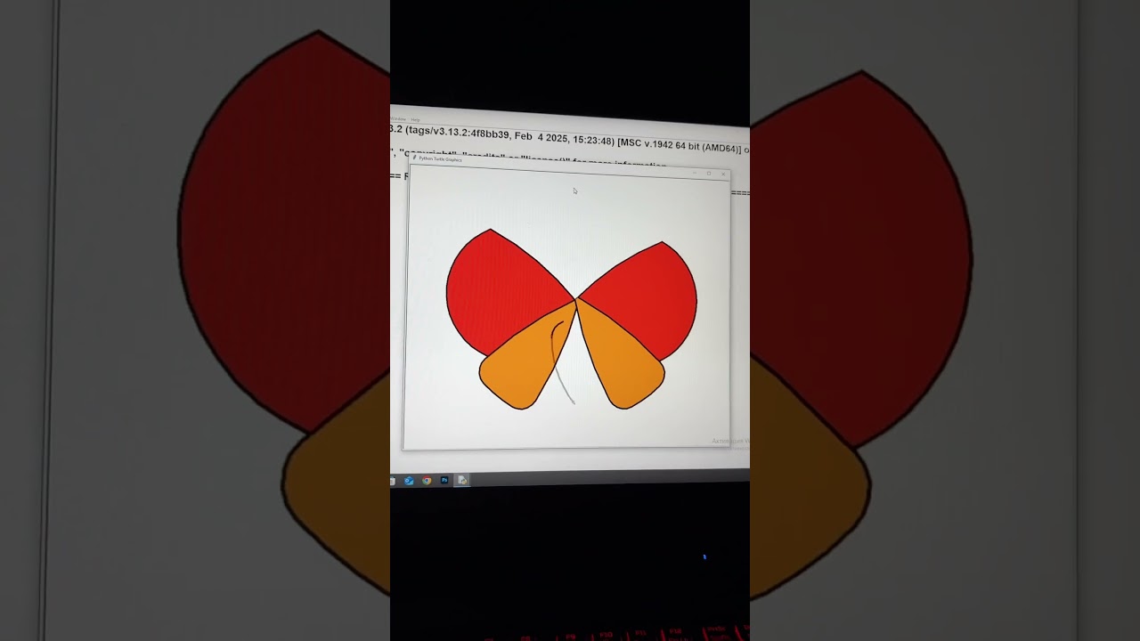 Butterfly with python turtle #python #programming #pythonturtle #pythonforbeginners #butterfly