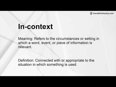 In-context Meaning