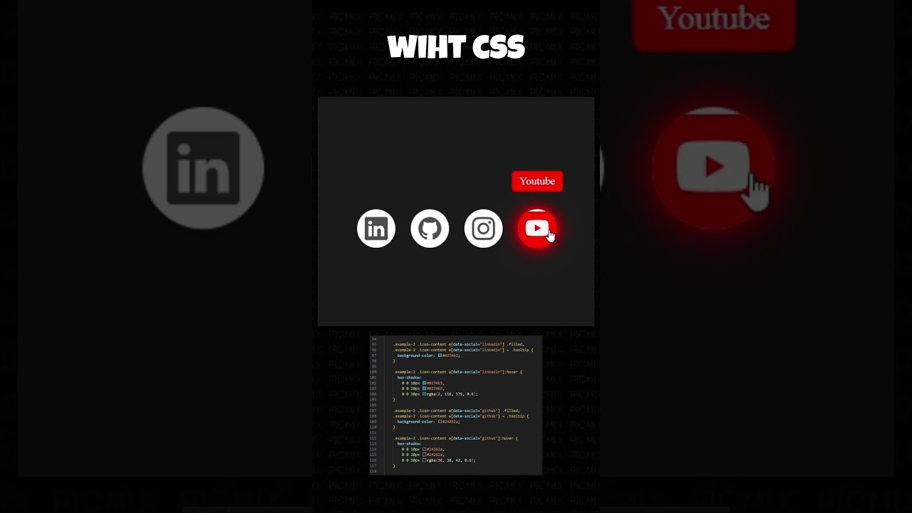Social Media Icon Hover Effects using HTML & CSS | @rcodeninja