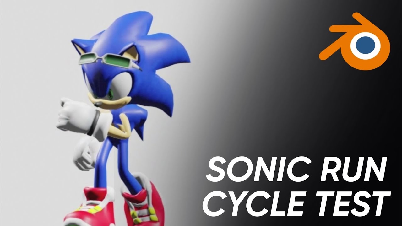 Sonic Run Cycle test on Blender