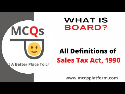 Definition of Board | What is Board? | Federal Board of Revenue | MCQs of FBR
