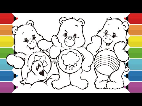 Care Bears Coloring Pages | Laugh a Lot Bear, Cheer Bear & Grumpy Bear