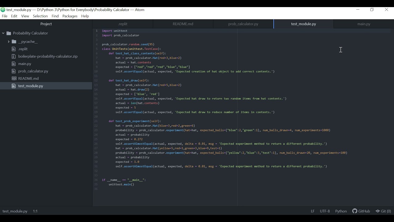 Probability Calculator - Python for Everybody