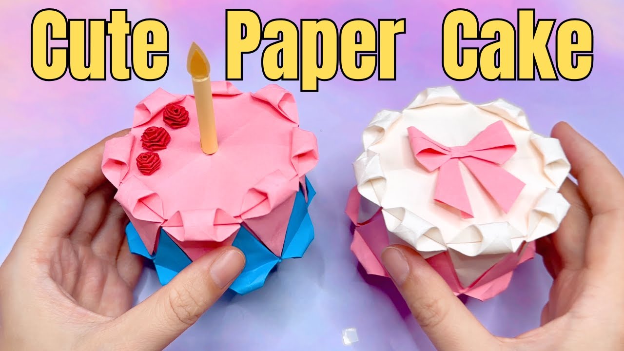 Origami Cake Tutorial for Beginners, Paper Birthday Cake