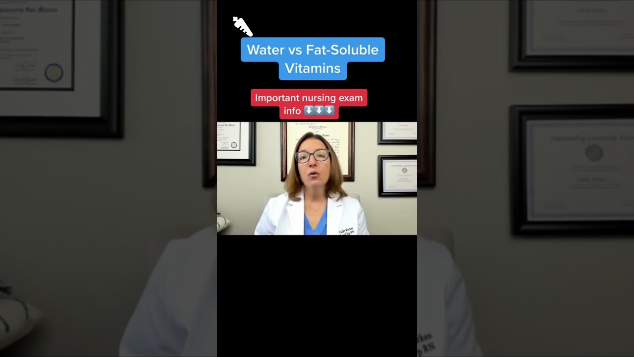 Water vs fat soluble vitamins: Nutrition SHORT | @LevelUpRN