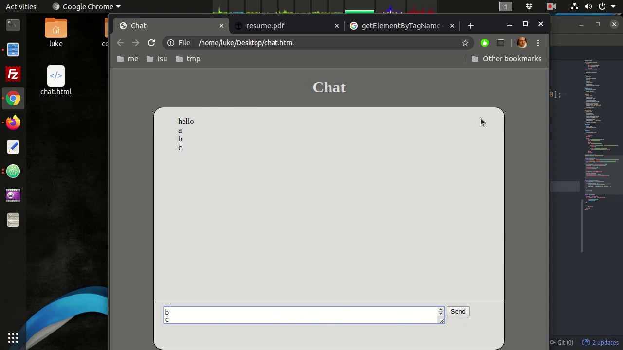 Basic HTML and JavaScript Chat Client - Part 3