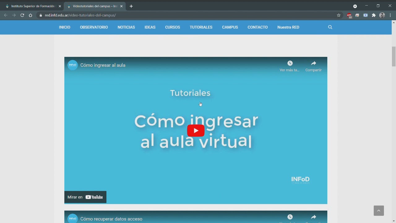 TUTORIAL COMO UTILIZAR EL CAMPUS VIRTUAL ISFD 82