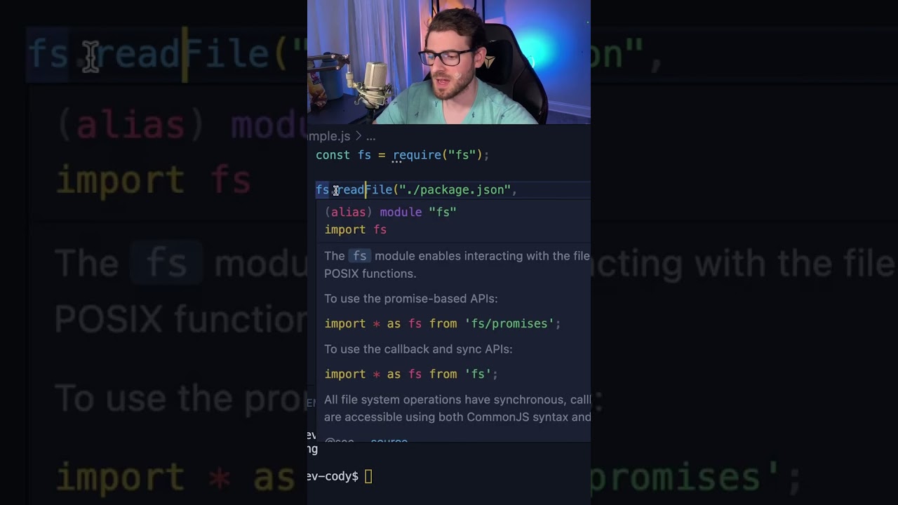 I bet you didn't know this object existed on node's fs module #shorts