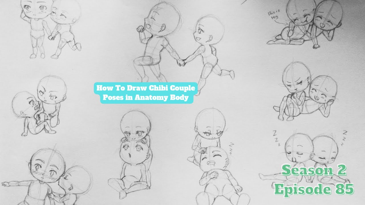 How To Draw Chibi Couple Poses in Anatomy Body S.2 #85