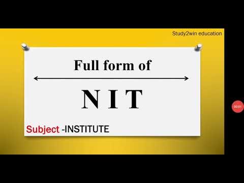 NIT ka full form | Full form of NIT in English | Subject - INSTITUTE