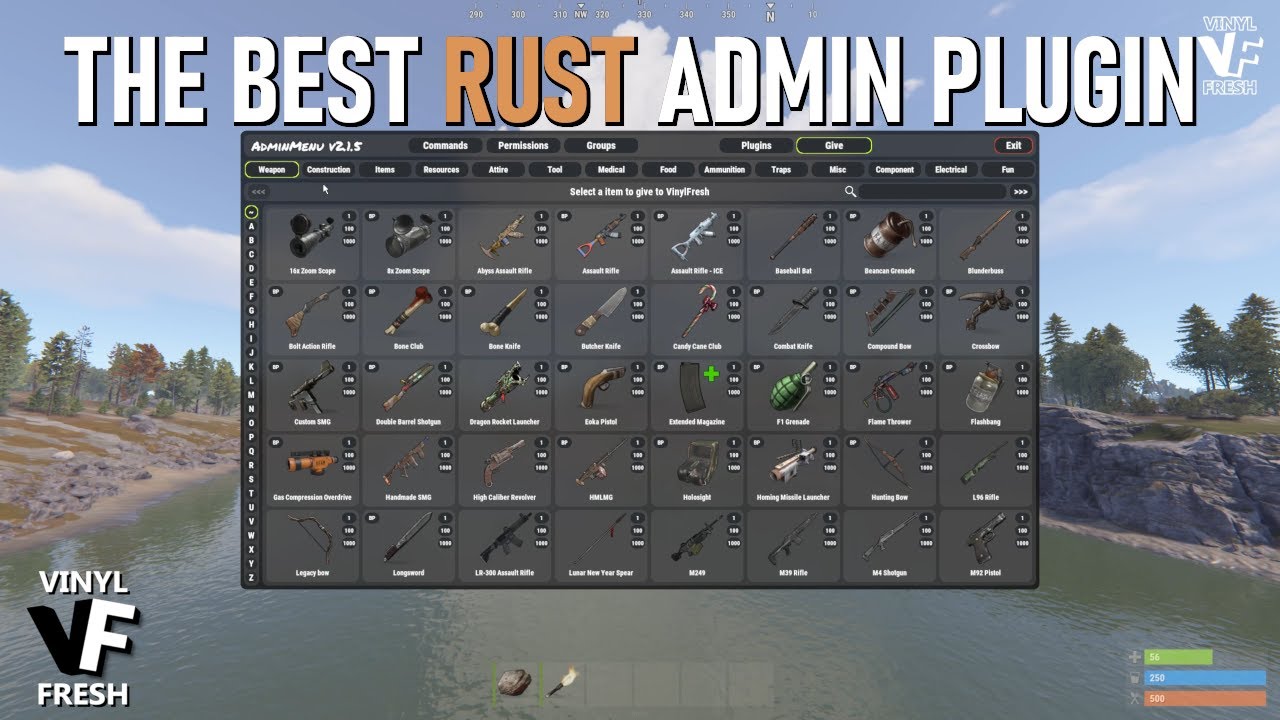 VinylFresh - Rust plugin -  'AdminMenu' - Overview.