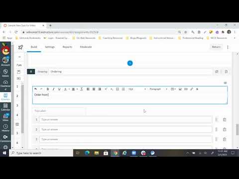 Canvas: New Quizzes Ordering Questions
