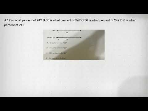 A 12 is what percent of 24? B 60 is what percent of 24? C 36 is what percent of 24? D 6 is what perc