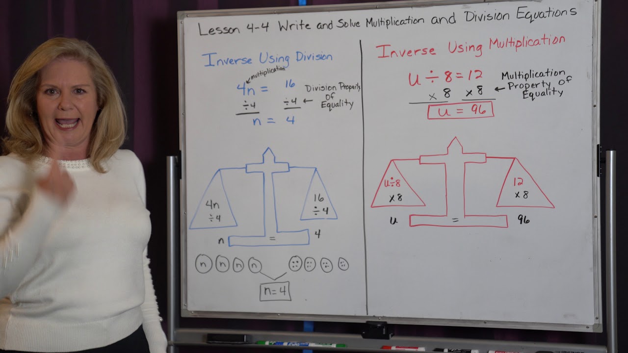 Math 6 Lesson 4-4 Write and Solve Multiplication and Division Equations