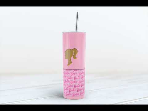 Barbie Purse 3 20oz Skinny Tumbler Sublimation Wrap PNG, Waterslide, UV DTF