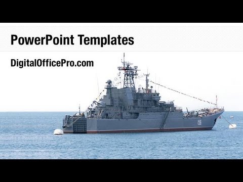 Military Ship PowerPoint Template Backgrounds - DigitalOfficePro #01782W