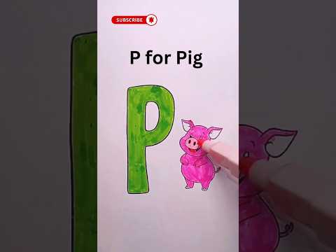 Cute Letter P for Pig Coloring Art | Fun & Easy Alphabet Coloring for Kids#PigColoring #LetterP