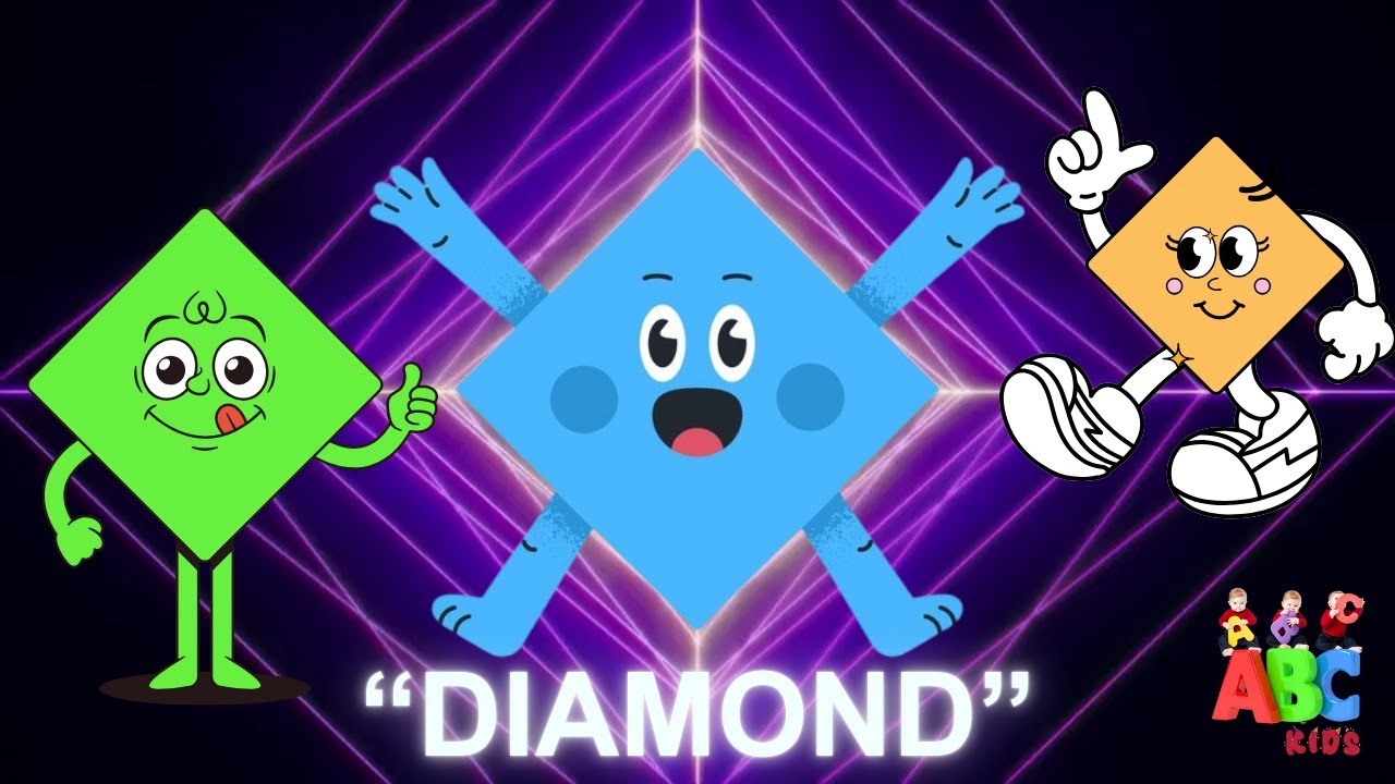 Diamond Shape Song I Fun Kids' Rhymes | Learn Shapes with Fun I Learn Diamond Shape I Rhombus shape