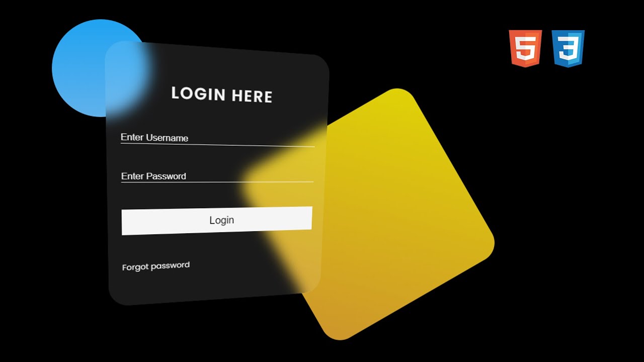 Animated Glass Morphism Login Page | UI Design To HTML, CSS | Backdrop Filter | Linear Gradient