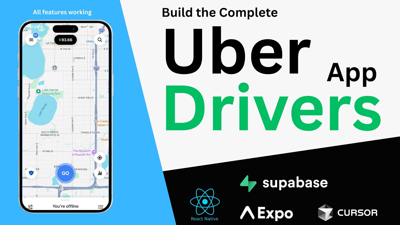 Let's build a Uber Clone (Drivers App) with React Native and Expo (AI, Cursor, Supabase)