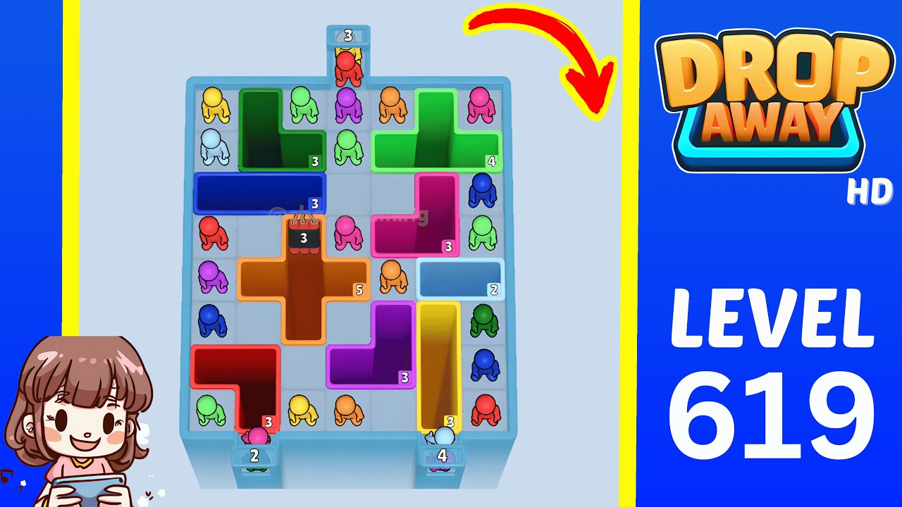 Drop Away Level 619 Solution Walkthrough