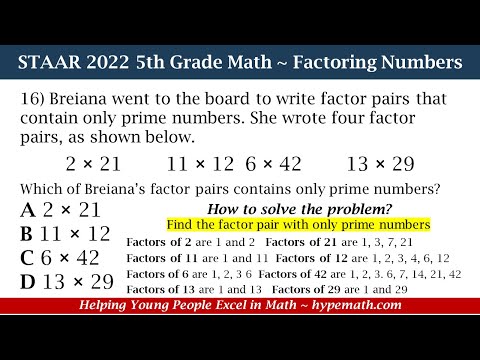 2022 STAAR Math ~ 5th Grade (Factoring Numbers) Part 2