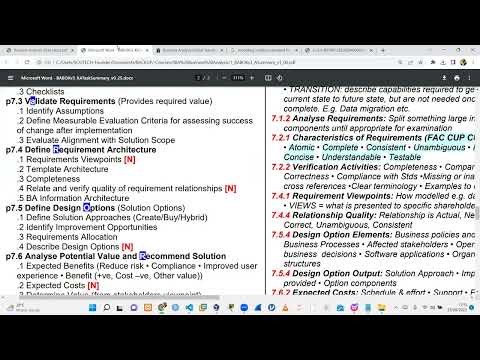 Requirements Analysis and Design Definition- 7.0 - Business Analysis CBAP