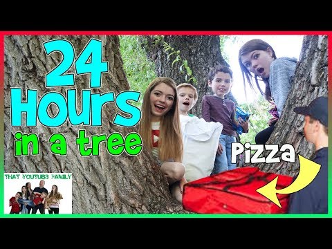 24 Hours In A Tree! We ordered PIZZA!! (Fan Favorite)/ That YouTub3 Family | Family Channel