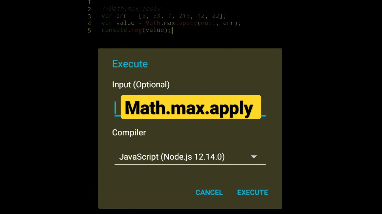 Math.max.apply | javascript tutorial #shorts #javascript #html