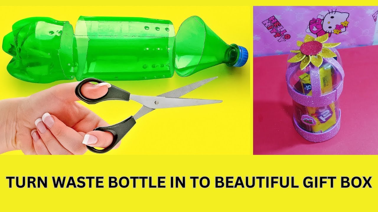 🎁 DIY Plastic Bottle Gift Box - Creative Recycling Craft - bottle craft ideas 🎨