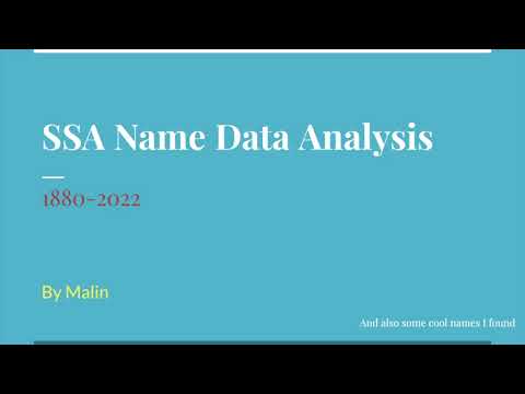 US Baby Name Data Analysis Part 1: Trends