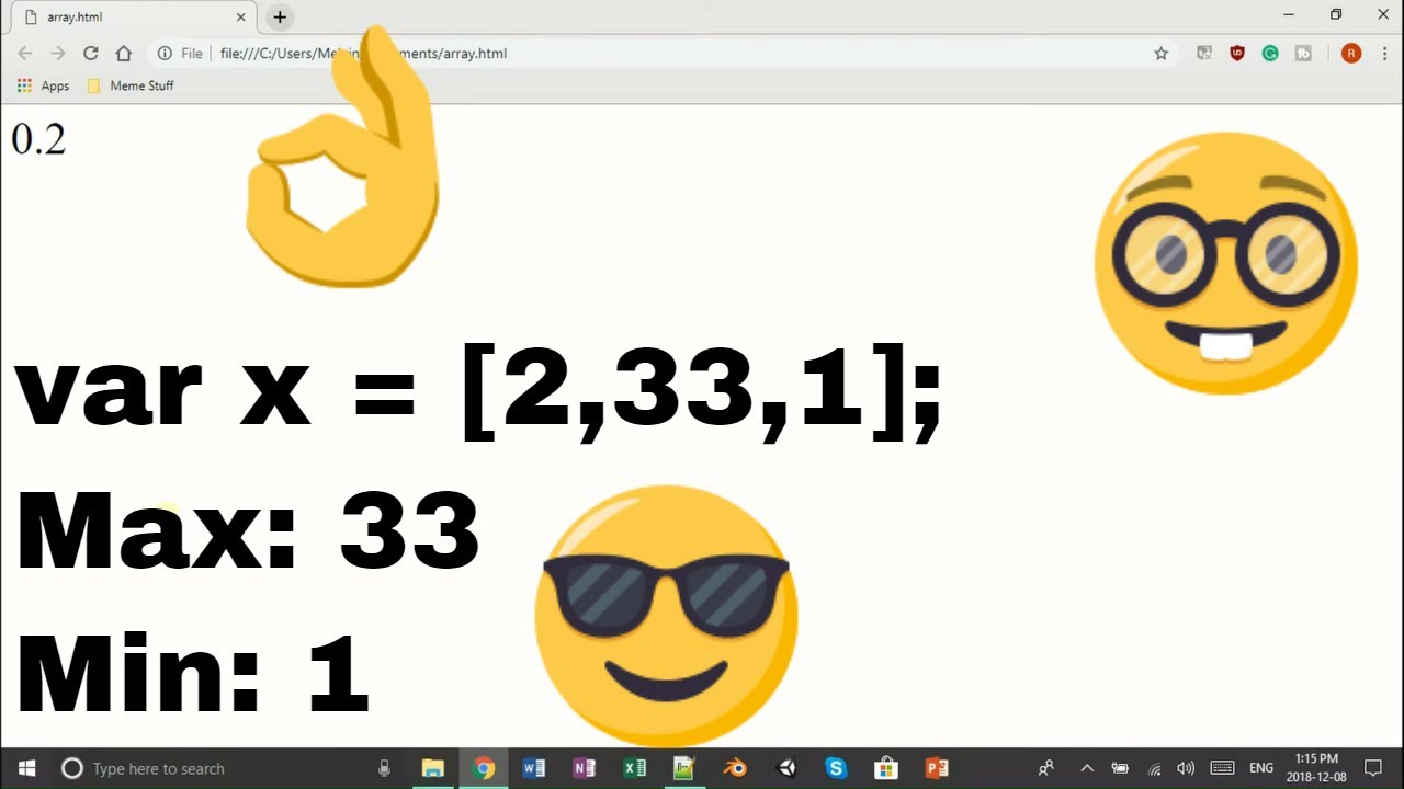 How to find the MAX and MIN value of an ARRAY in JavaScript