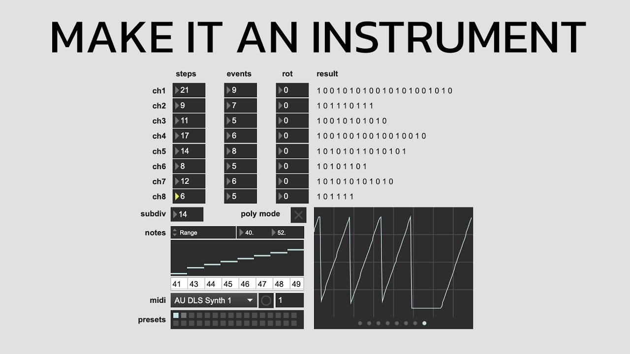 Controlling a Multitrack Sequencer in Max: UI and Presets