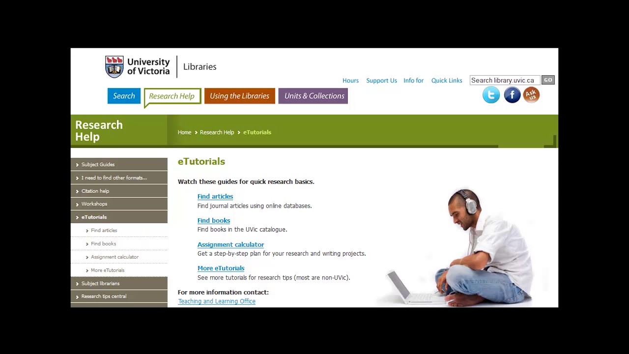 Assignment Calculator- UVic Libraries Research Help video