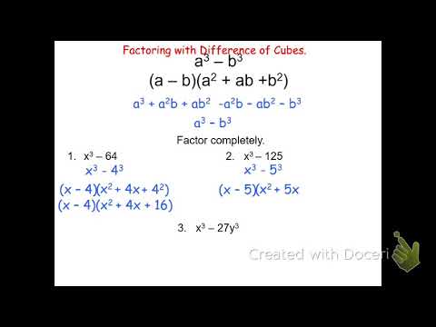 Factoring with the Difference of Cubes