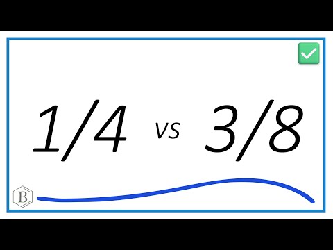 What fraction is halfway between 1/4 and 3/8?
