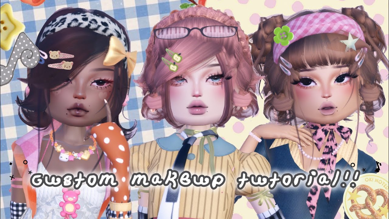 ‧°𐐪♡𐑂°‧🍧dti custom makeup tutorial~⁠♪🍀cute no dlc dti custom makeup!!⋆˚꩜｡