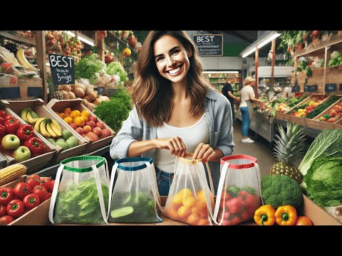 🍎 KerKoor Reusable-Cotton-Mesh-Produce-shopping-Bags | Best Reusable Fruit and Vegetable Bags 🥕