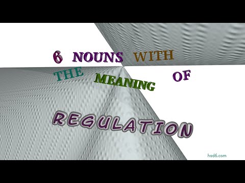 regulation - 8 nouns which are synonym of regulation (sentence examples)